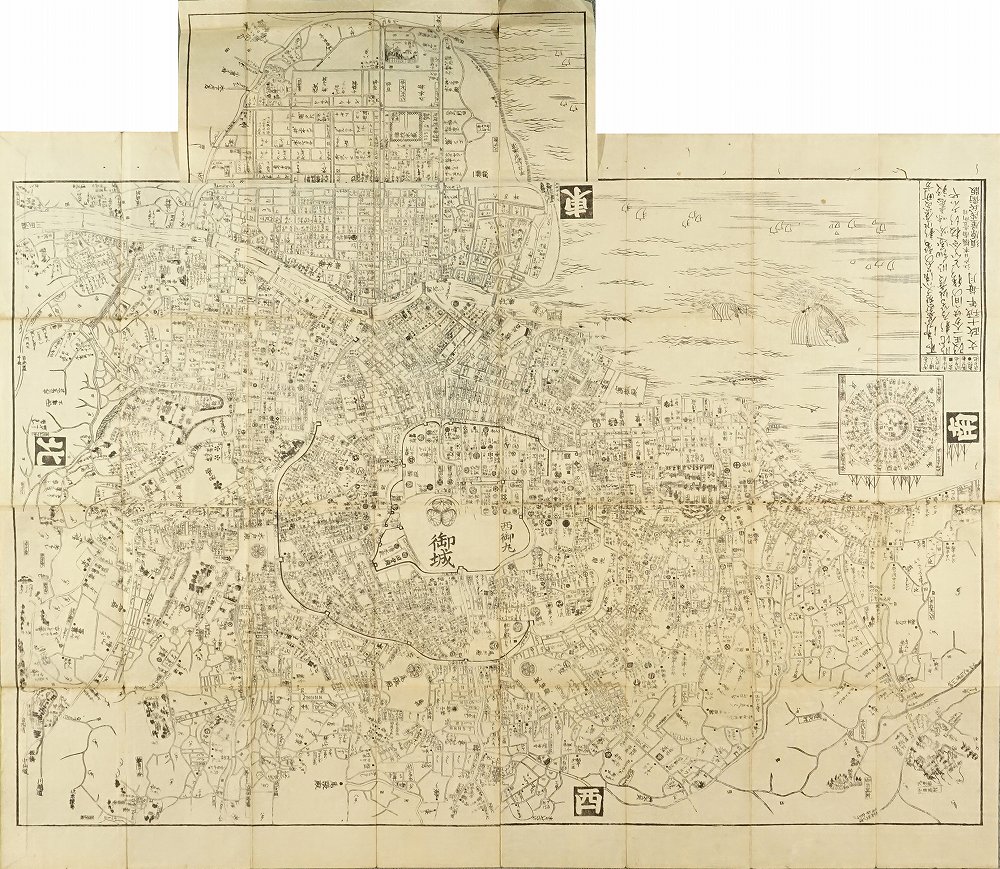 UNSIGNED Map of Edo, published by Suharaya Mohei | Japanese Ukiyo-e ...